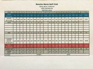Scorecard - Rancho Maria Golf Club